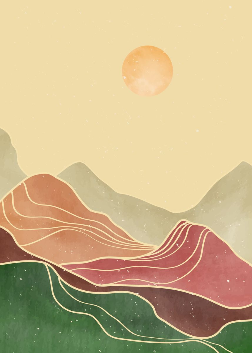 'Abstract Mountain art' Poster, picture, metal print, paint by budi ...
