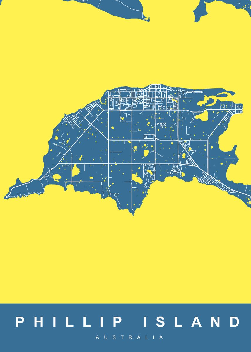 'PHILLIP ISLAND AUSTRALIA ' Poster by UrbanMaps | Displate