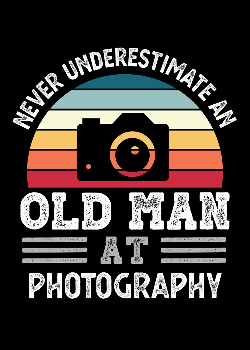 'Old Man at Photography' Poster, picture, metal print, paint by Phil ...