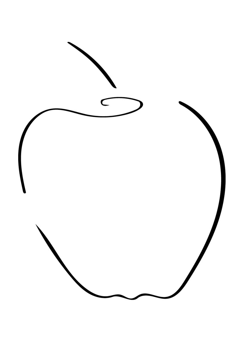 'Apple Line Art Minimal' Poster, picture, metal print, paint by Chris ...
