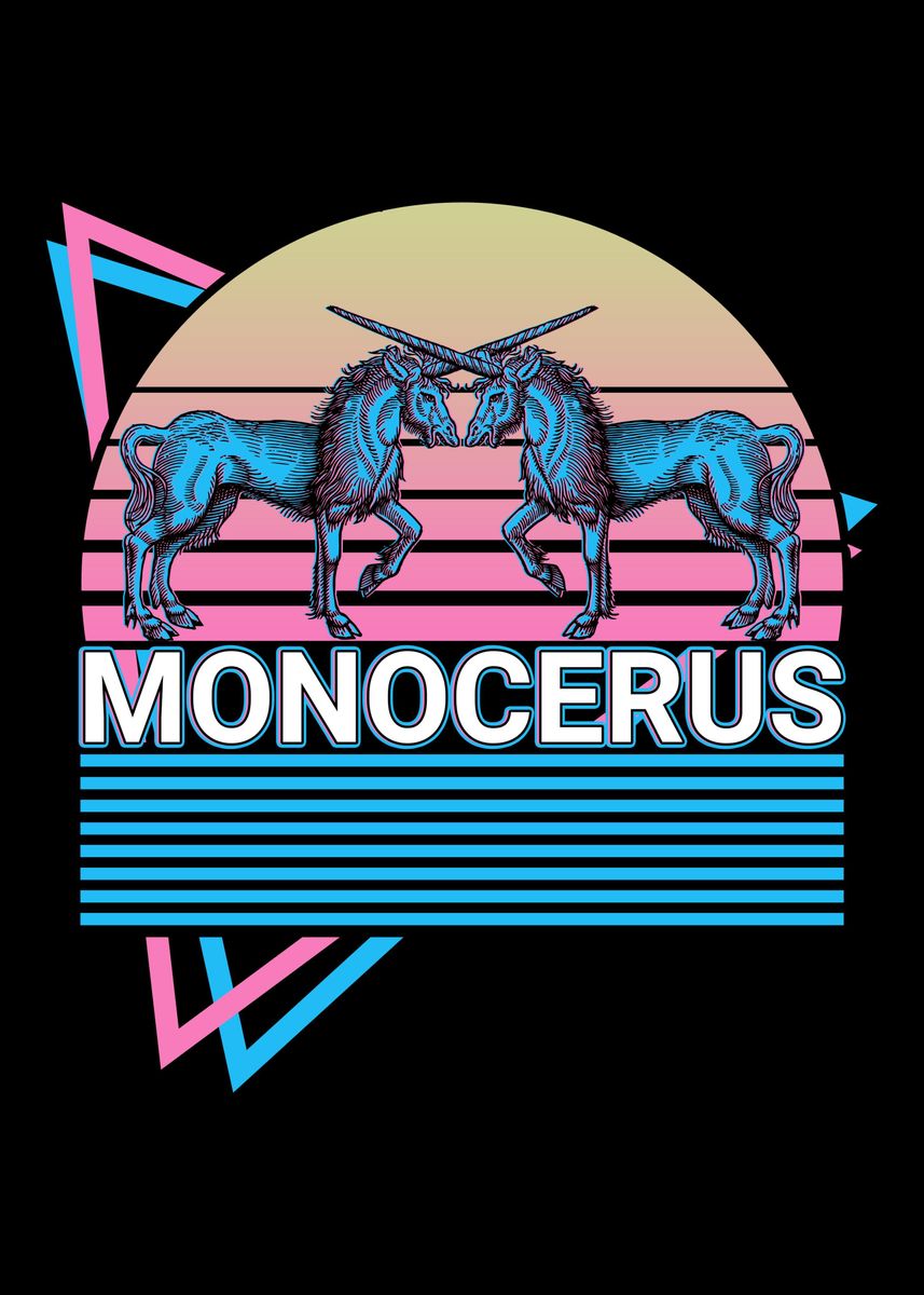 'Monocerus Vaporwave' Poster, picture, metal print, paint by ...