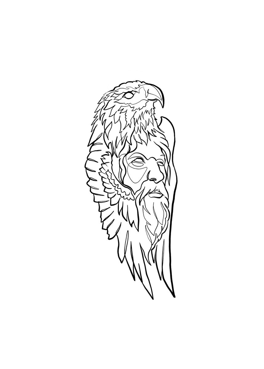 'Zeus Line Art Minimalist' Poster, picture, metal print, paint by Jay ...