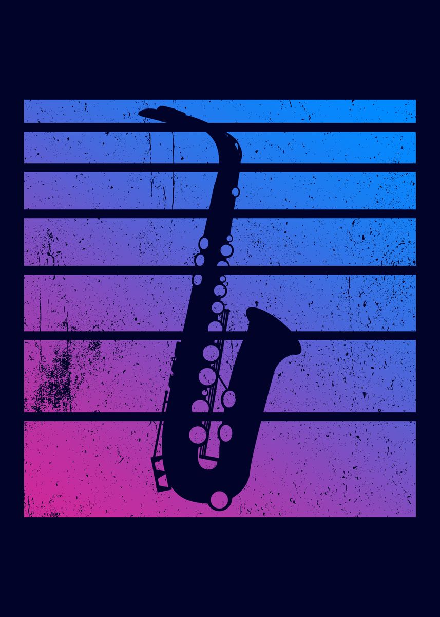 'Vintage Baritone Saxophone' Poster, picture, metal print, paint by ...