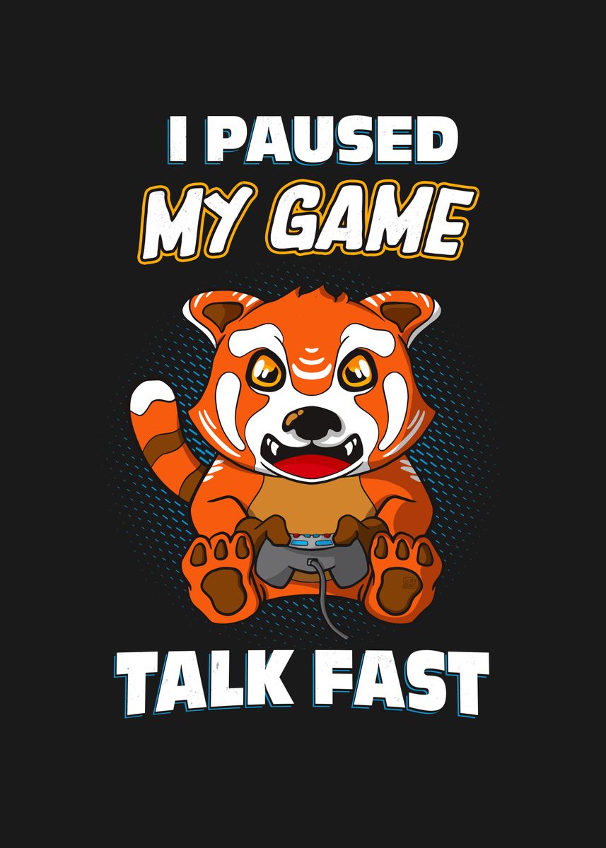 'Gaming Red Panda Fun Gamer' Poster, picture, metal print, paint by ...