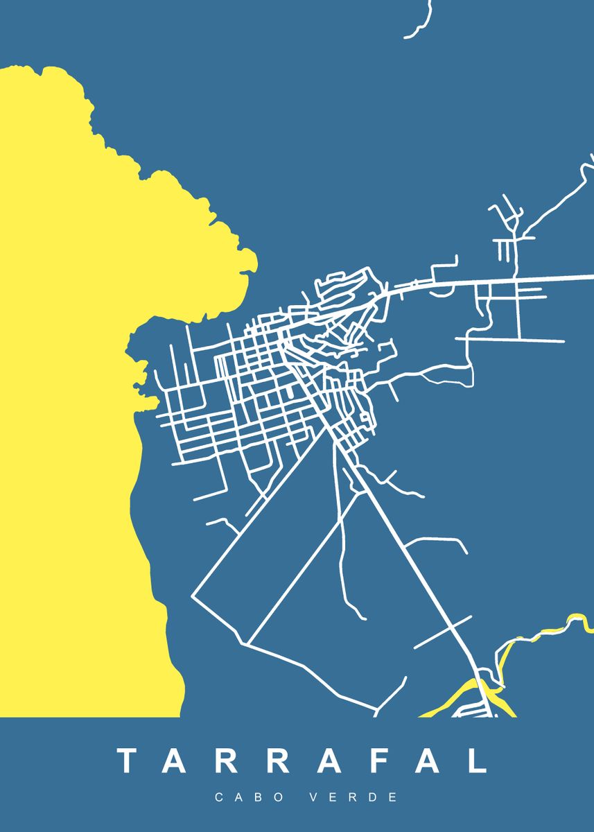 'TARRAFAL Map CABO VERDE' Poster by UrbanMaps | Displate