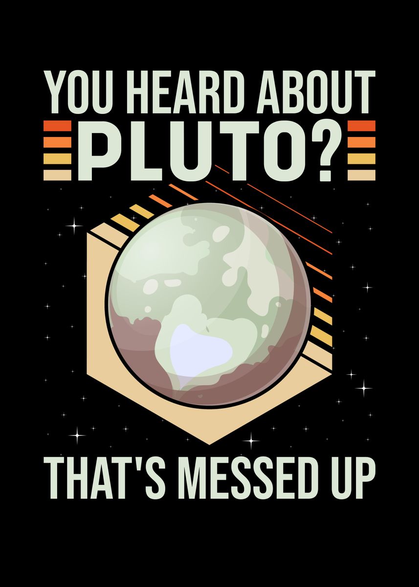 'Planet Pluto Retro' Poster, picture, metal print, paint by ...