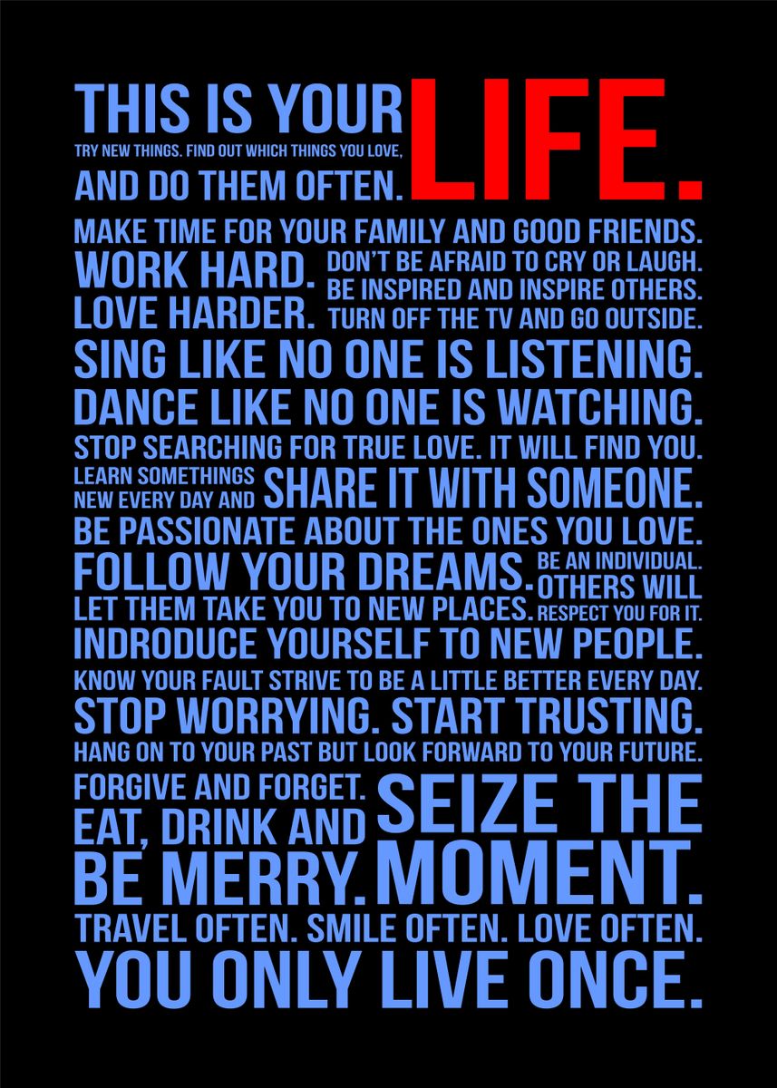 'life rule' Poster, picture, metal print, paint by Artistic Aura ...
