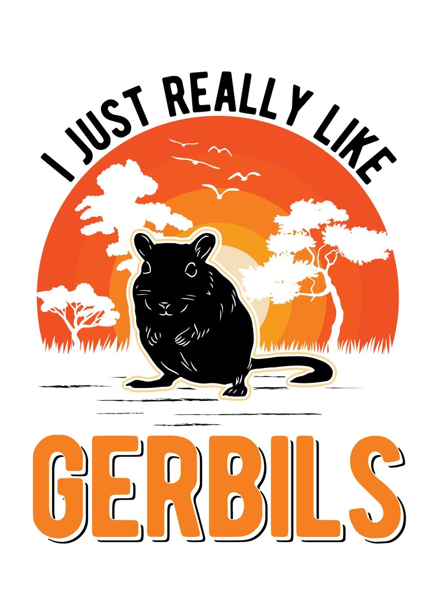 'Gerbil Racing Rat Gift' Poster, picture, metal print, paint by ...