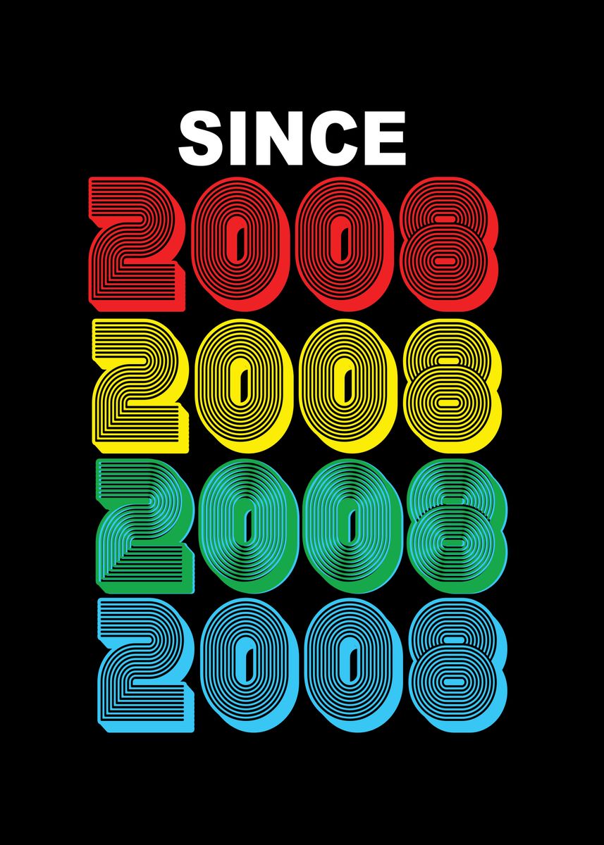 'Since 2008' Poster, picture, metal print, paint by ZS C O M M E R C E ...