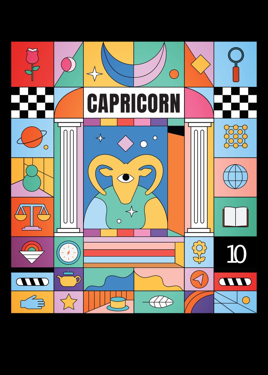 'Abstract Capricorn Zodiac' Poster by BestPrints | Displate
