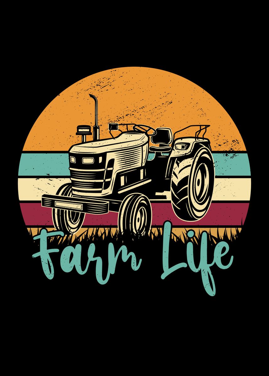 'Farm Life' Poster, picture, metal print, paint by ZS C O M M E R C E ...
