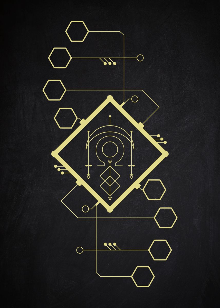 'Alchemic Cyberpunk Yellow' Poster, picture, metal print, paint by ...