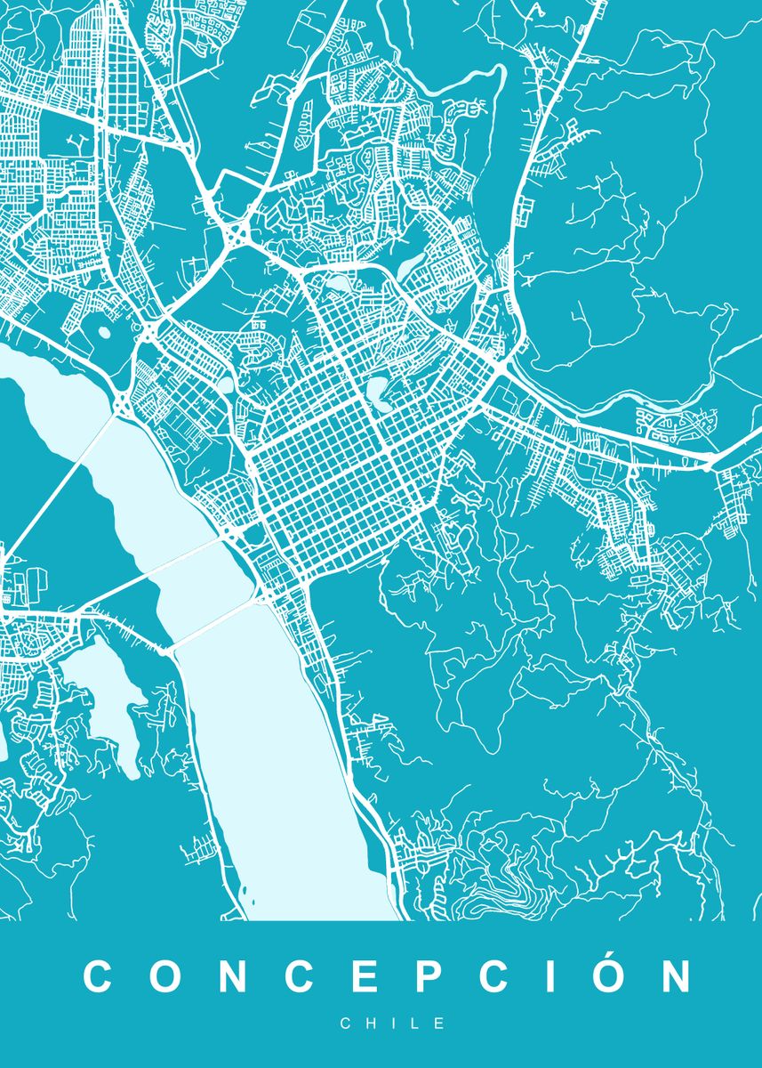 'CONCEPCION Map CHILE ' Poster by UrbanMaps | Displate