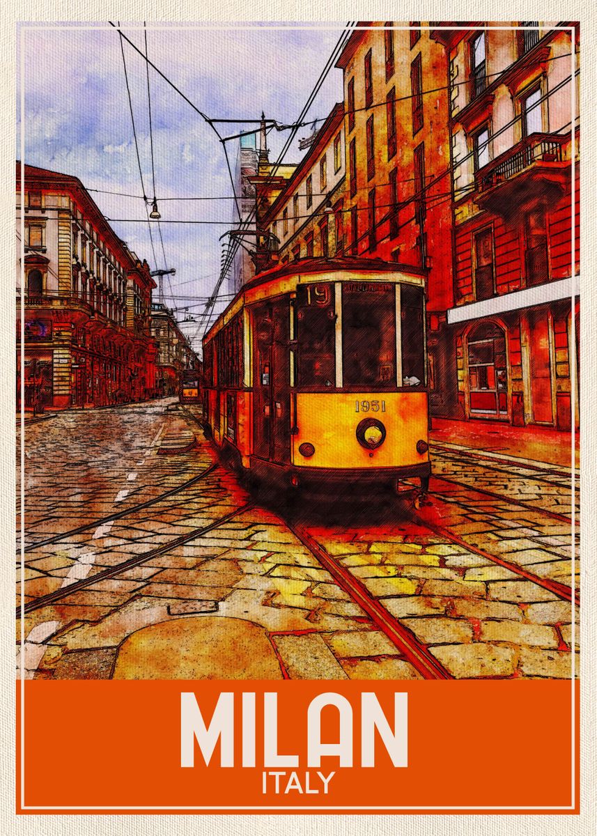 'Travel Art Milan Italy' Poster, picture, metal print, paint by FAA ...