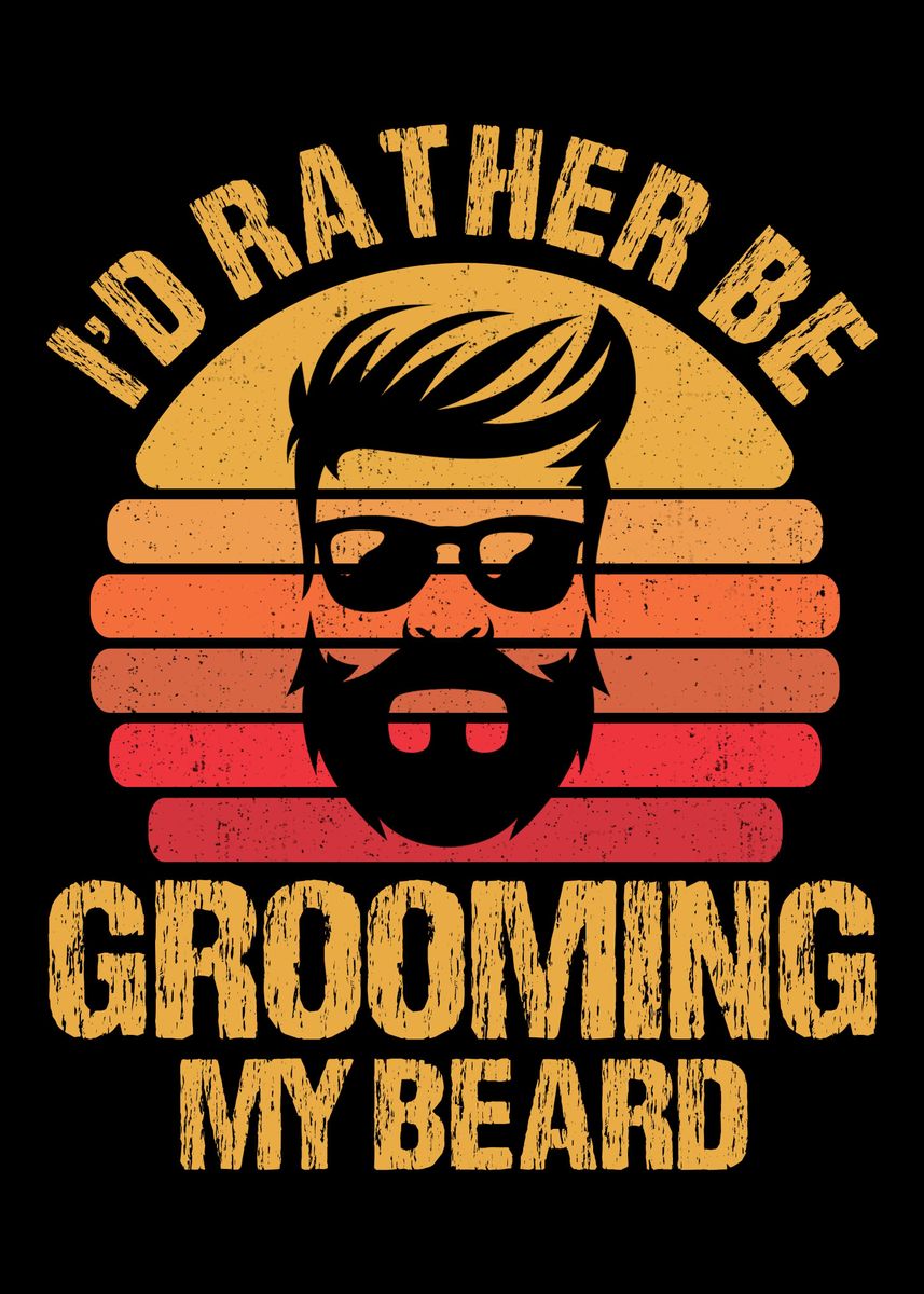 'Full Beard' Poster, picture, metal print, paint by BobbyBubble | Displate