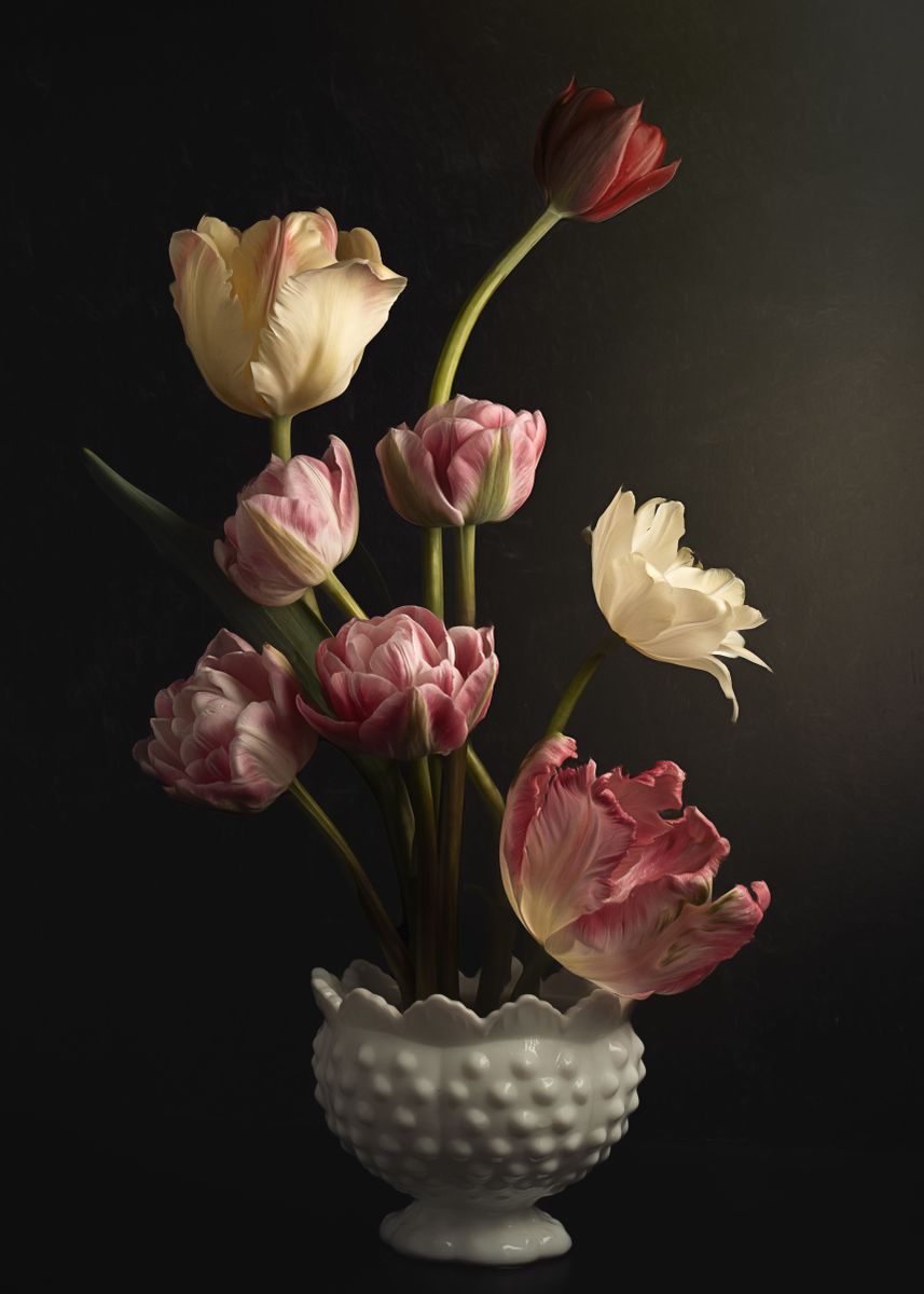 'Spring Tulips Still Life' Poster, picture, metal print, paint by ...