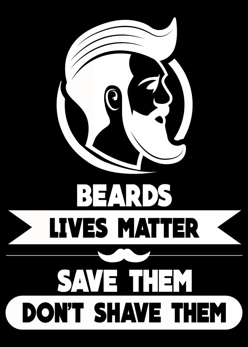 'Full Beard' Poster, picture, metal print, paint by BobbyBubble | Displate