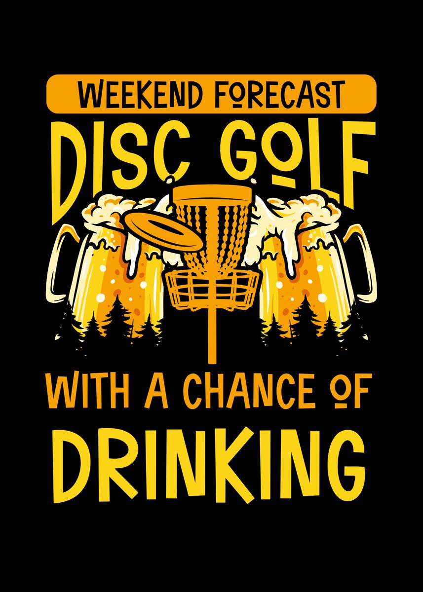 'Disc golf and drinking bee' Poster by BeMi | Displate