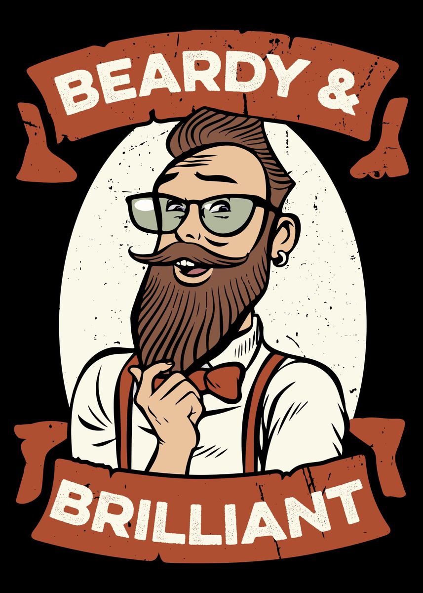 'Full Beard' Poster, picture, metal print, paint by BobbyBubble | Displate