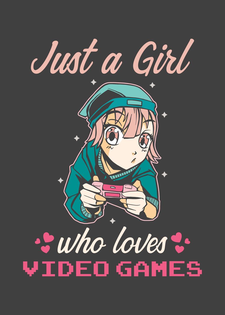 'Gamer Girl Gift' Poster, picture, metal print, paint by schmugo | Displate