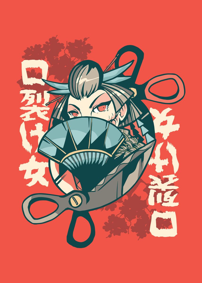 'Kuchisake Onna Geisha' Poster by Izu | Displate