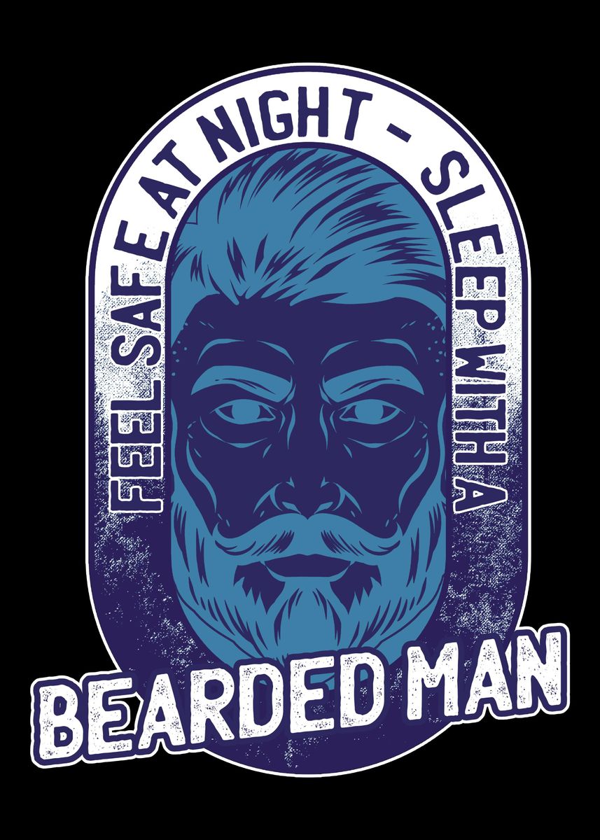 'Full Beard' Poster, picture, metal print, paint by BobbyBubble | Displate
