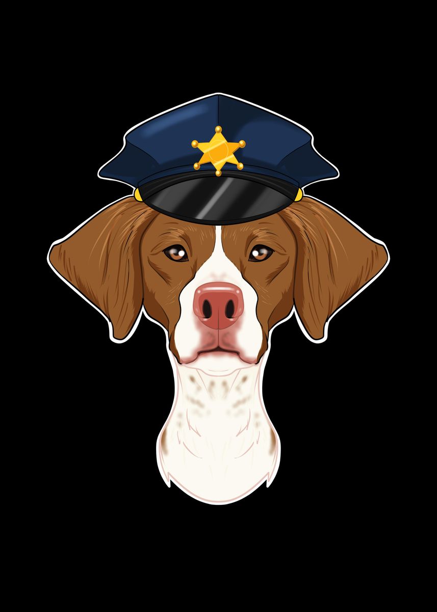 'Police Brittany Canine' Poster, picture, metal print, paint by ...