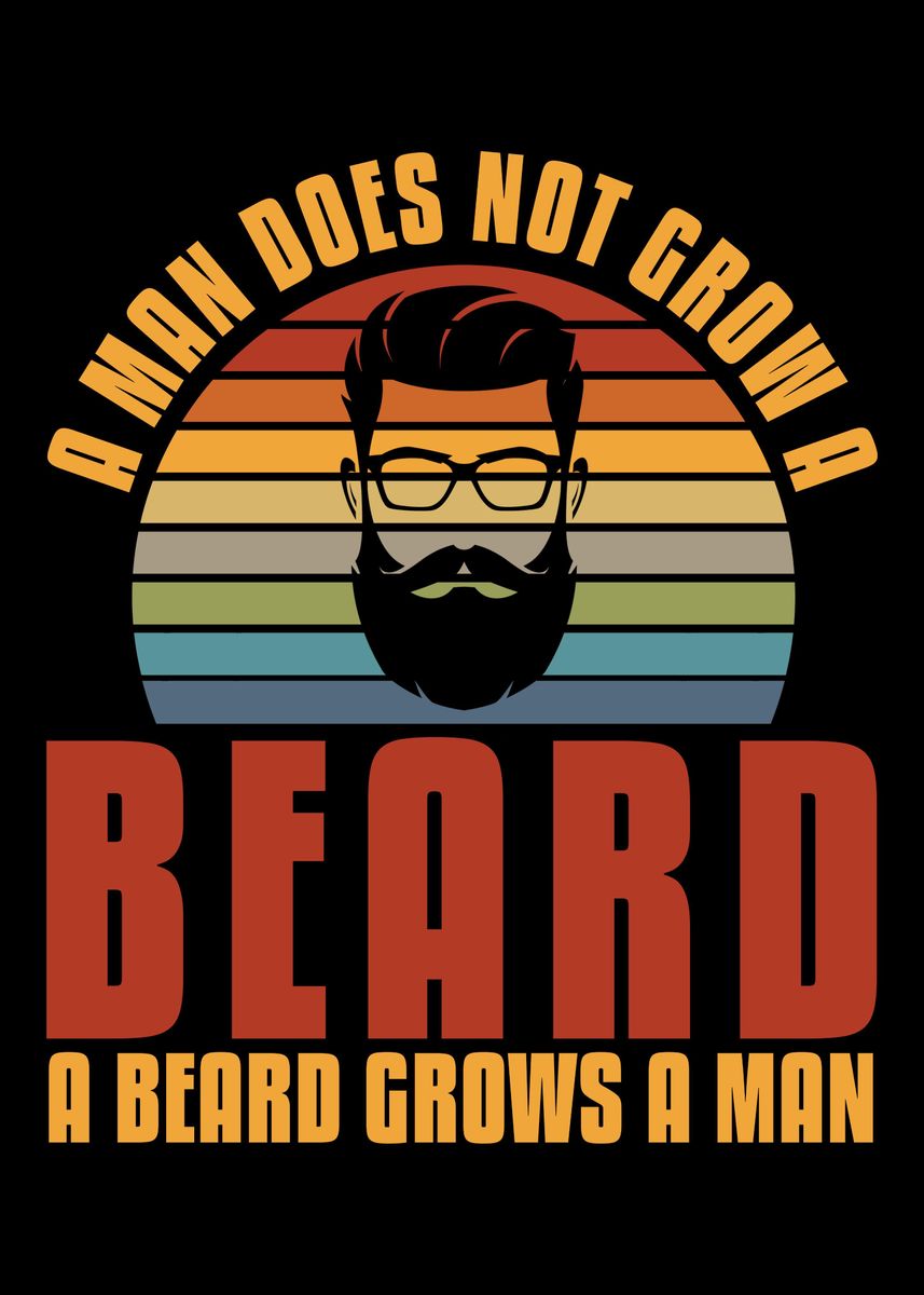 'Full Beard' Poster, picture, metal print, paint by BobbyBubble | Displate