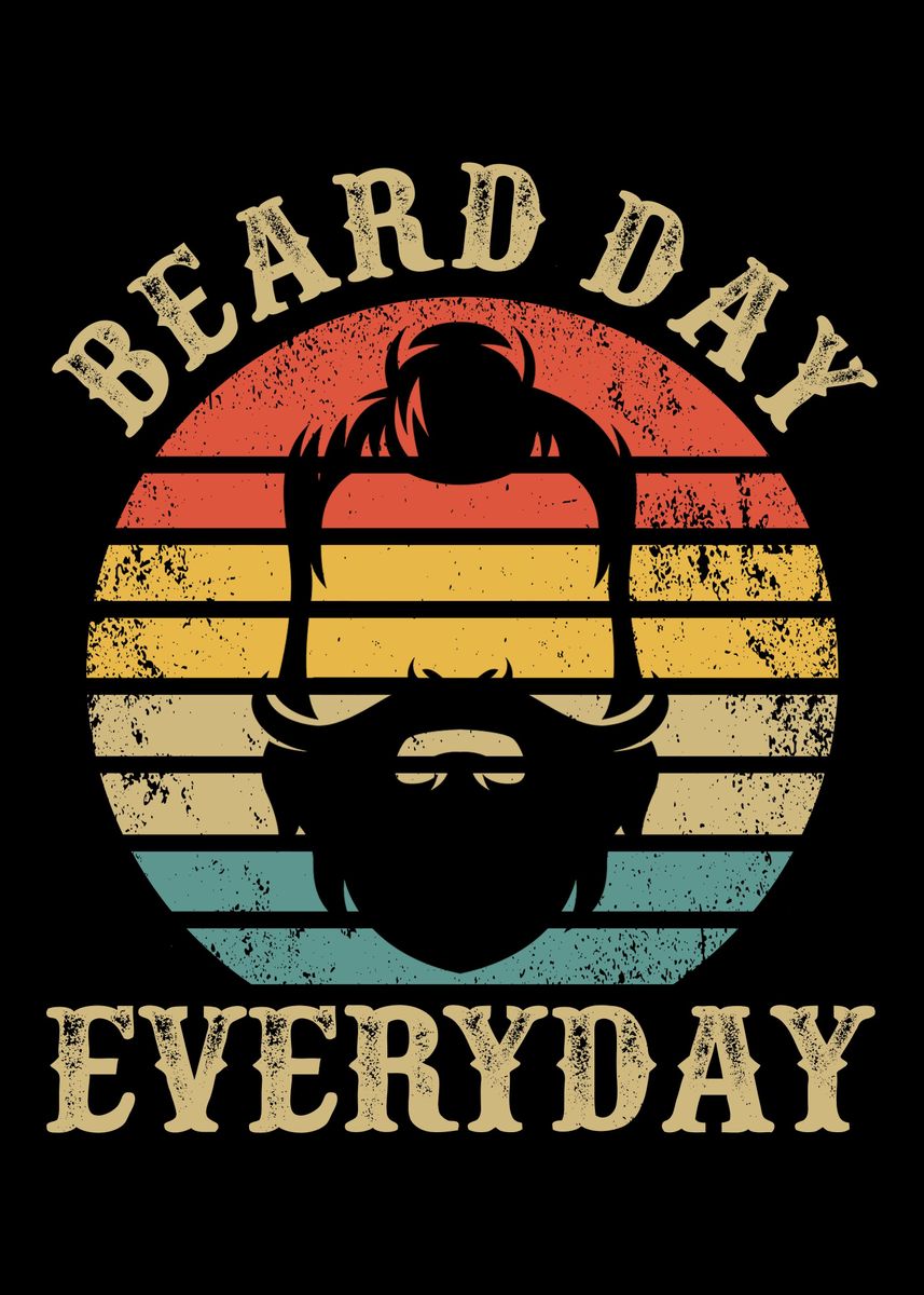 'Full Beard' Poster, picture, metal print, paint by BobbyBubble | Displate