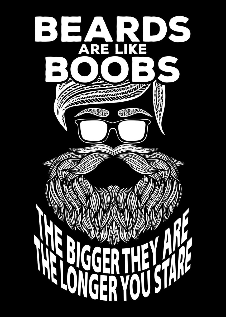 'Full Beard' Poster, picture, metal print, paint by BobbyBubble | Displate