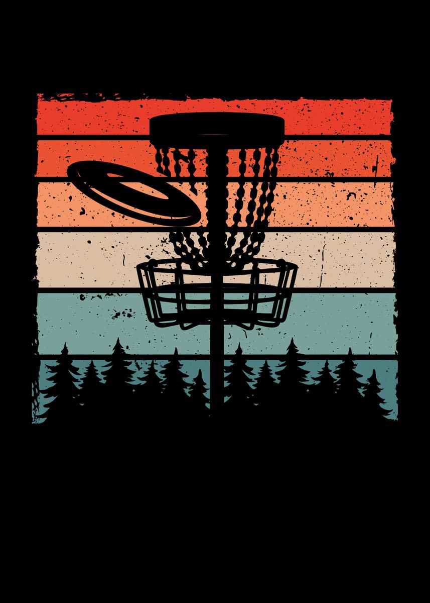 'Disc golf retro color' Poster, picture, metal print, paint by BeMi ...