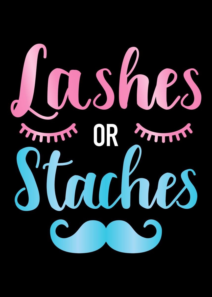 'Funny gender reveal lashes' Poster by Designzz | Displate