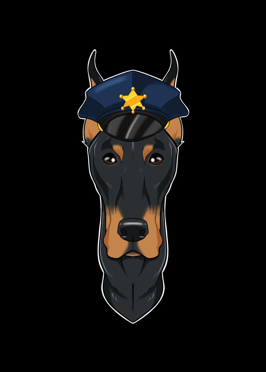 'Police Doberman Canine' Poster, picture, metal print, paint by ...