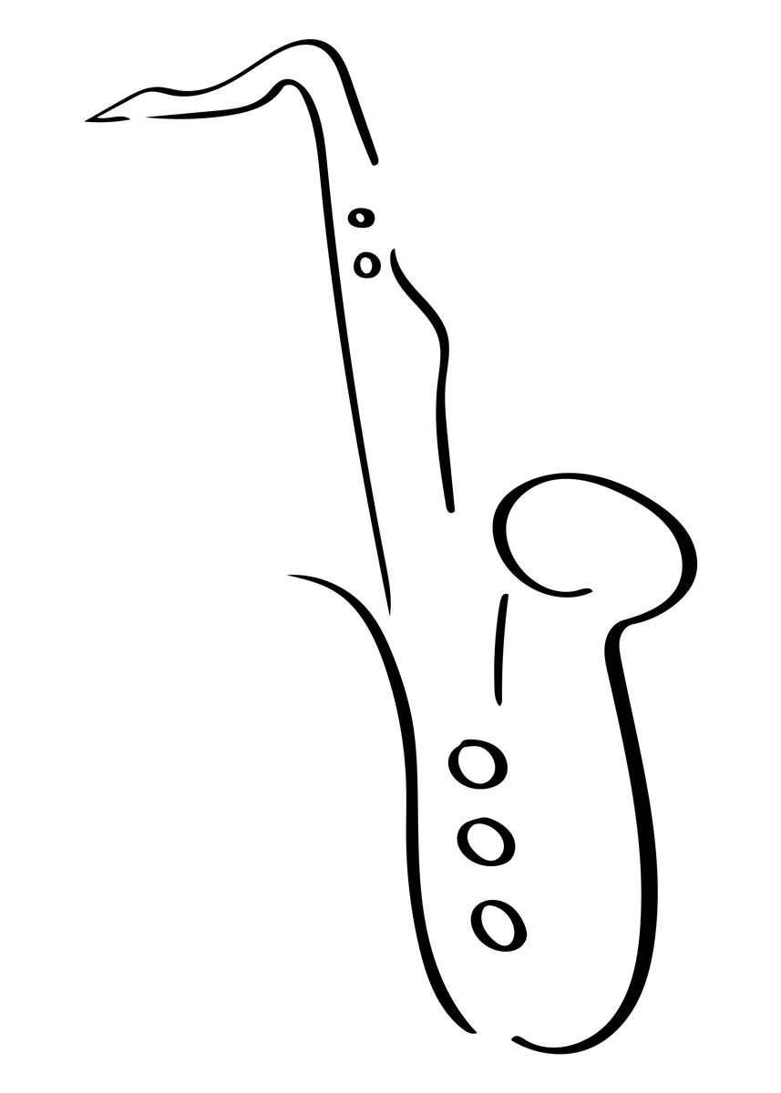 'Saxophone Line Art Minimal' Poster, picture, metal print, paint by ...