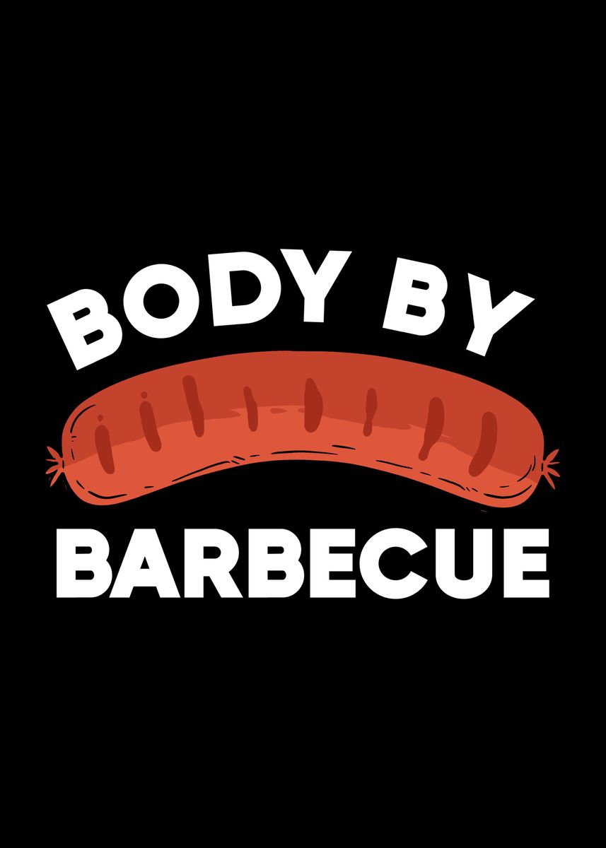 'Dad Bod BBQ' Poster, picture, metal print, paint by FunnyGifts | Displate