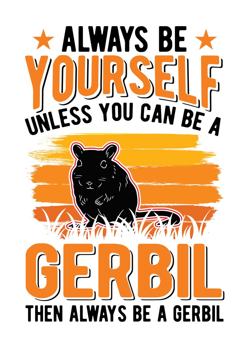 'Gerbil Gift Racing Rat' Poster, picture, metal print, paint by ...