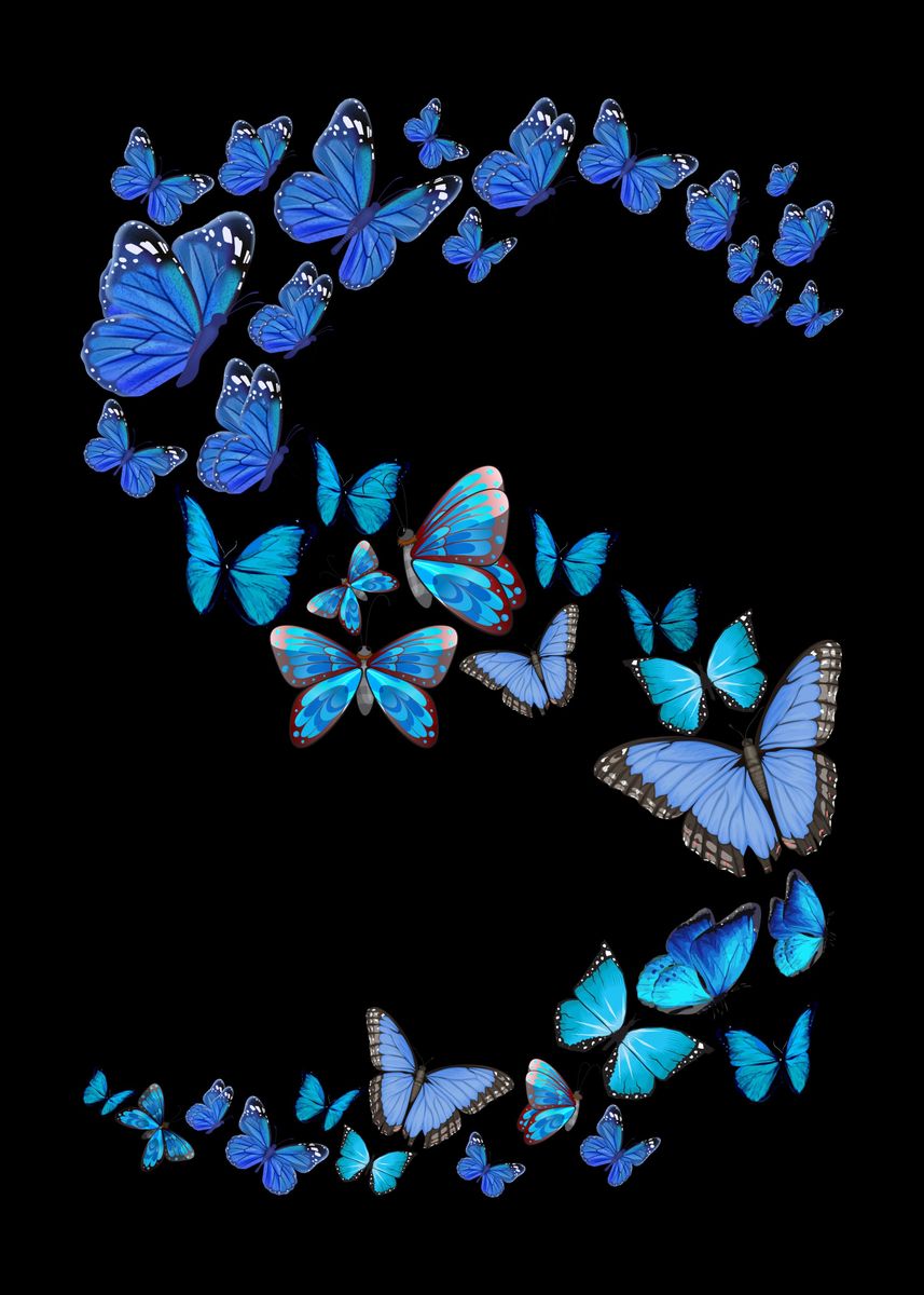 'Blue Butterflies Butterfly' Poster by professionaldesigns | Displate