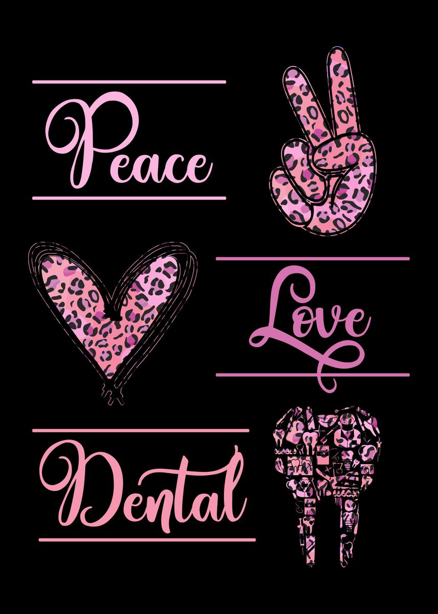 'Dentist Leopard Tooth Peac' Poster, picture, metal print, paint by ...