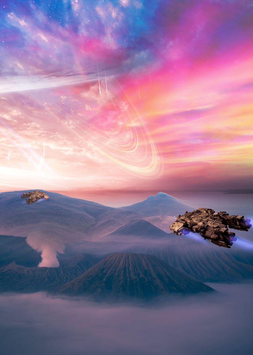 'Cloudy Volcano' Poster by Shaheen Khan | Displate
