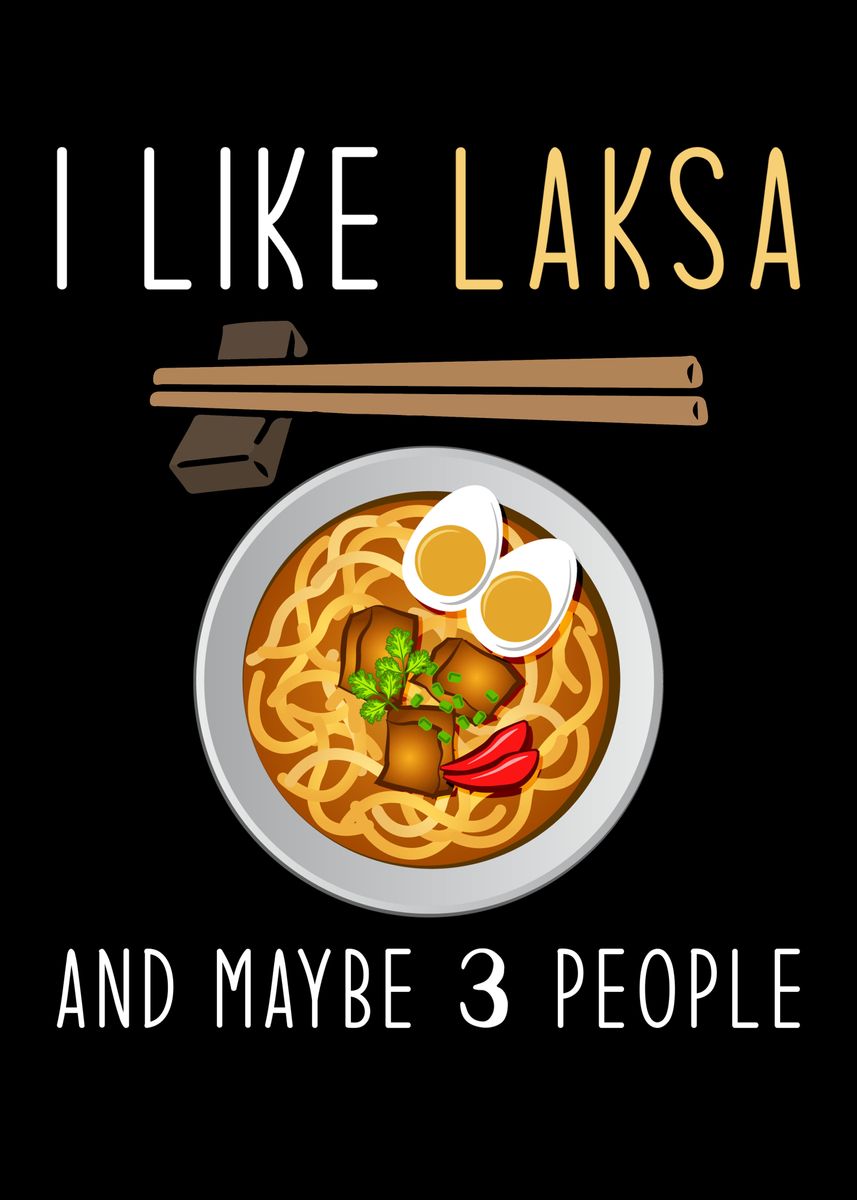 'Laksa Soup' Poster, picture, metal print, paint by schmugo | Displate