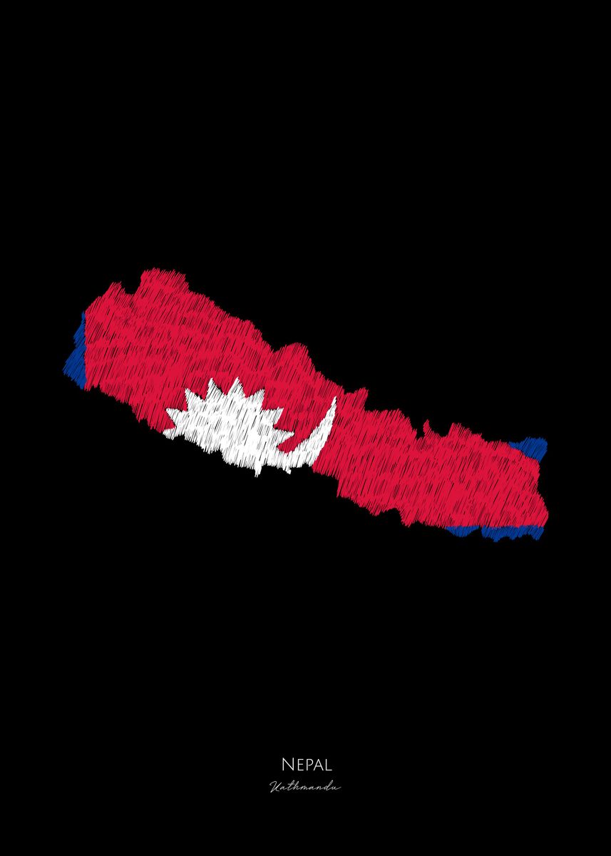 'Nepal Line Art' Poster, picture, metal print, paint by erwin saputra ...