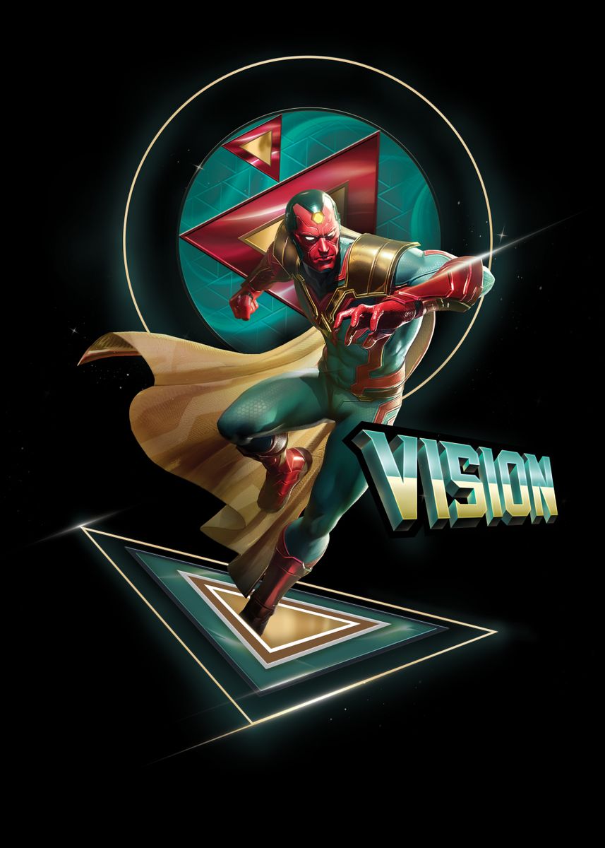 'Vision' Poster, picture, metal print, paint by Marvel | Displate
