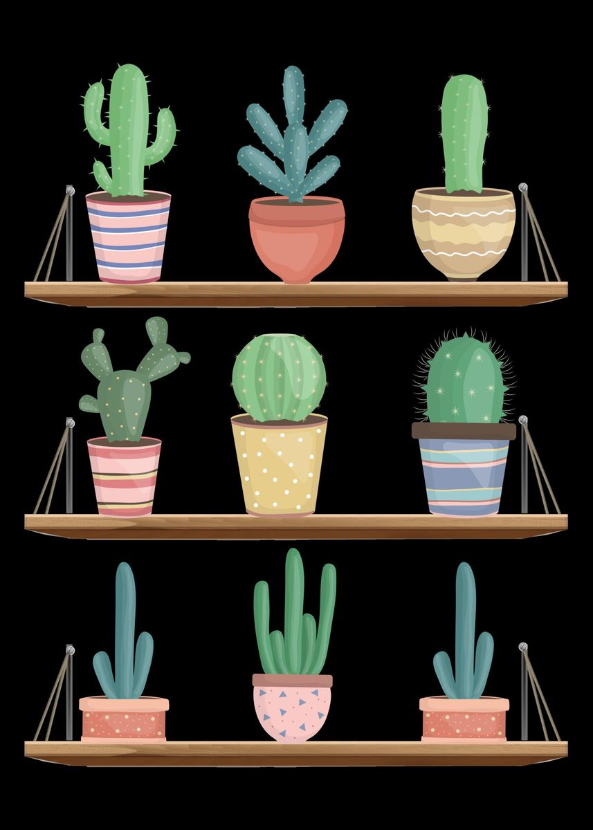 'Cactus Collection Plant' Poster by professionaldesigns | Displate