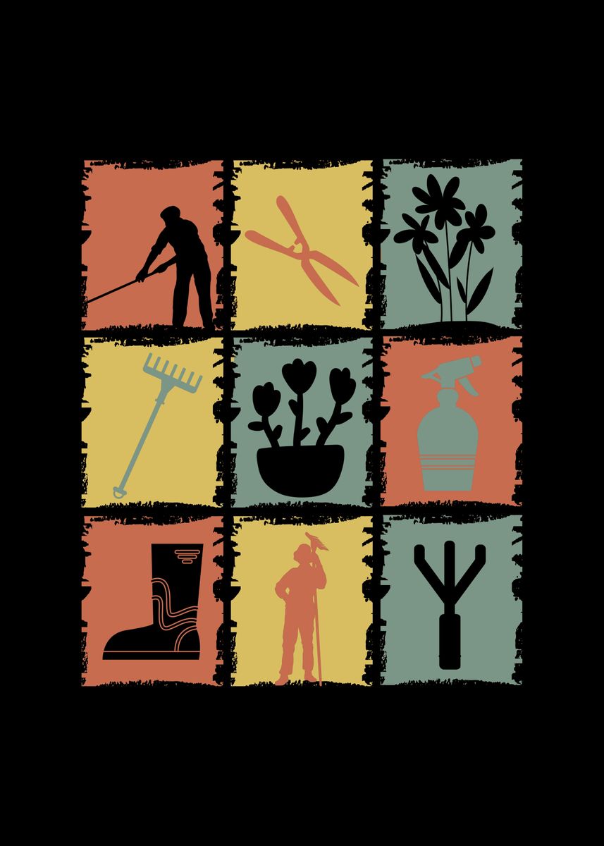 'Garden Tools' Poster, picture, metal print, paint by Shiva121 | Displate