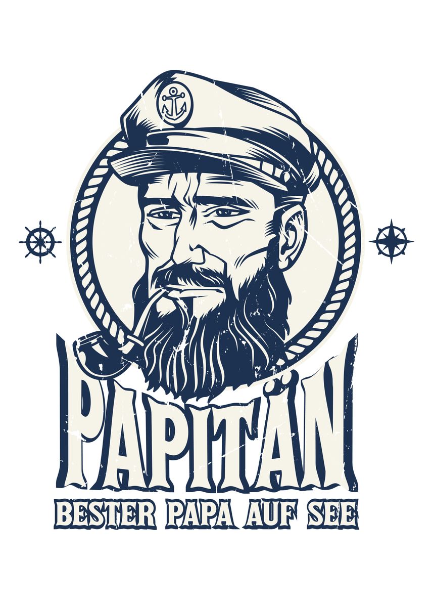'Papitn Captain Papa' Poster, picture, metal print, paint by schmugo ...