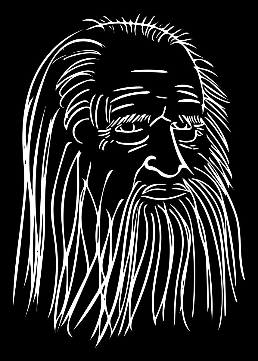 'Leonardo Da Vinci Line Art' Poster, picture, metal print, paint by ...