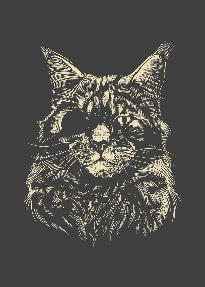 'Cat Cat Realistic Cats' Poster, picture, metal print, paint by schmugo ...