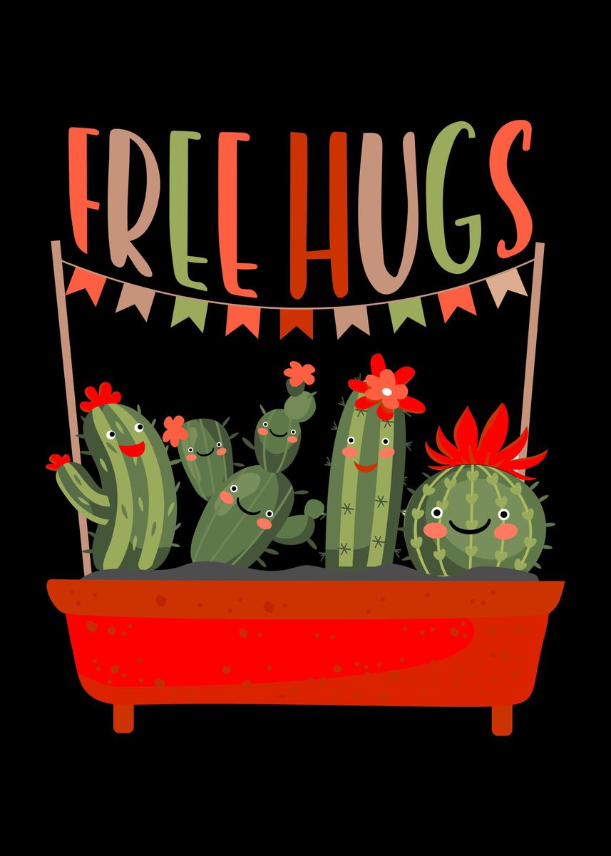 'Cactus Hugs Funny' Poster by professionaldesigns | Displate