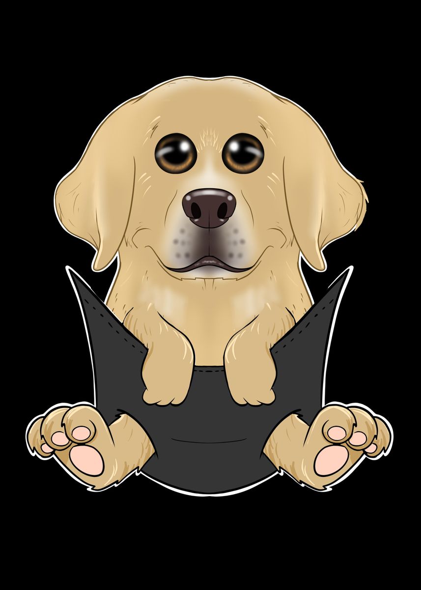 'Labrador Puppy In Pocket' Poster by MaximusDesigns | Displate