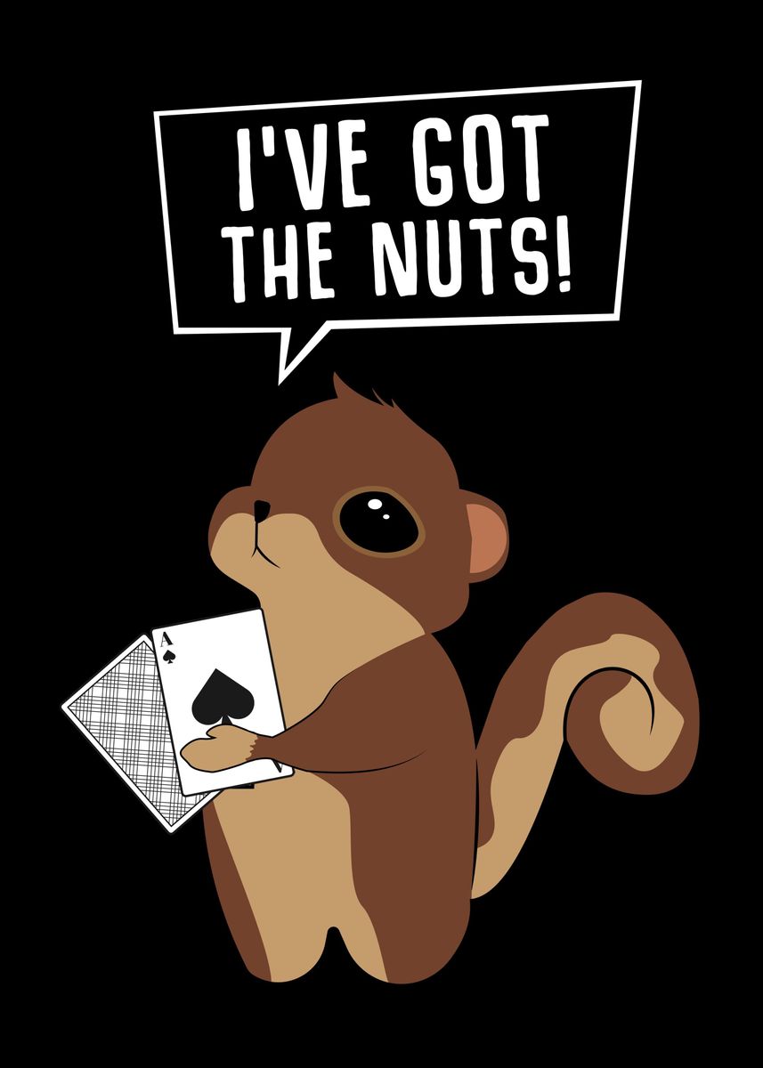 'Poker Squirrel Rodent' Poster, picture, metal print, paint by ...